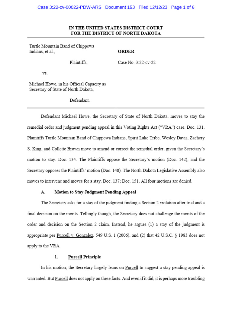 Order Denying (131) Motion To Stay - Denying (134) Motion To Amend ...