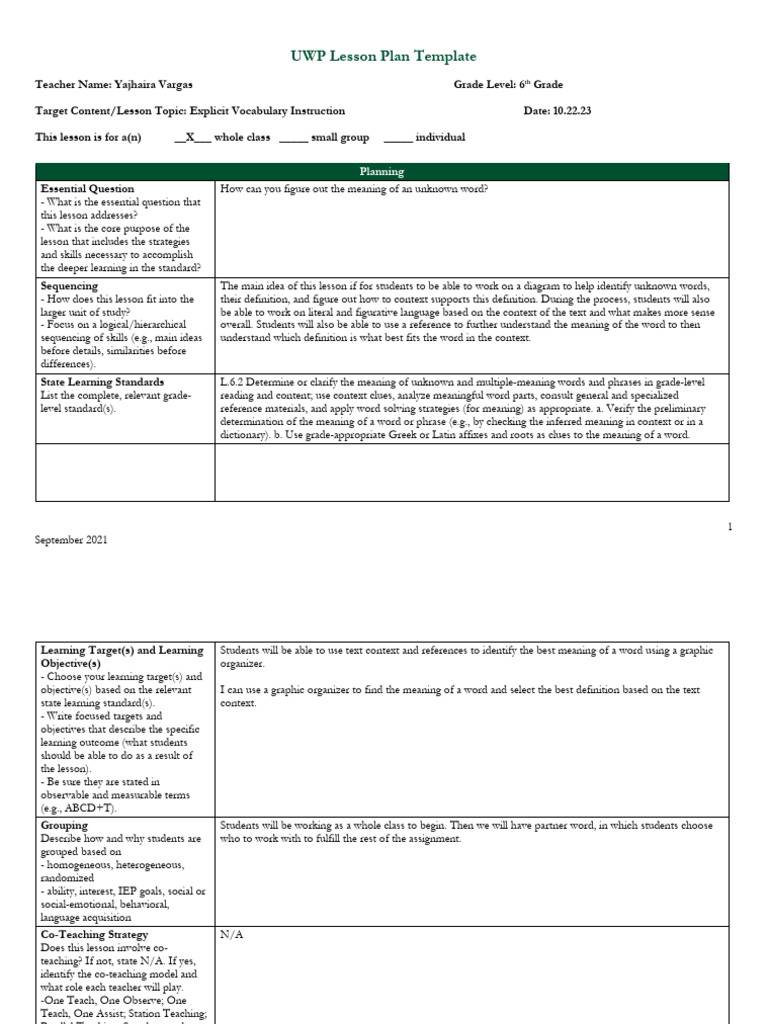 Designing Explicit Vocabulary Instruction | PDF | Educational ...