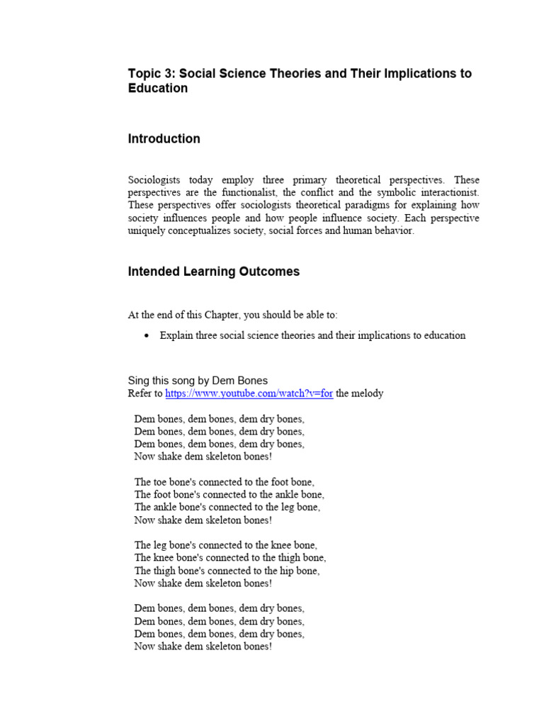 3 Edu 32 Unit 1 Topic 3 | PDF | Sociology | Theory