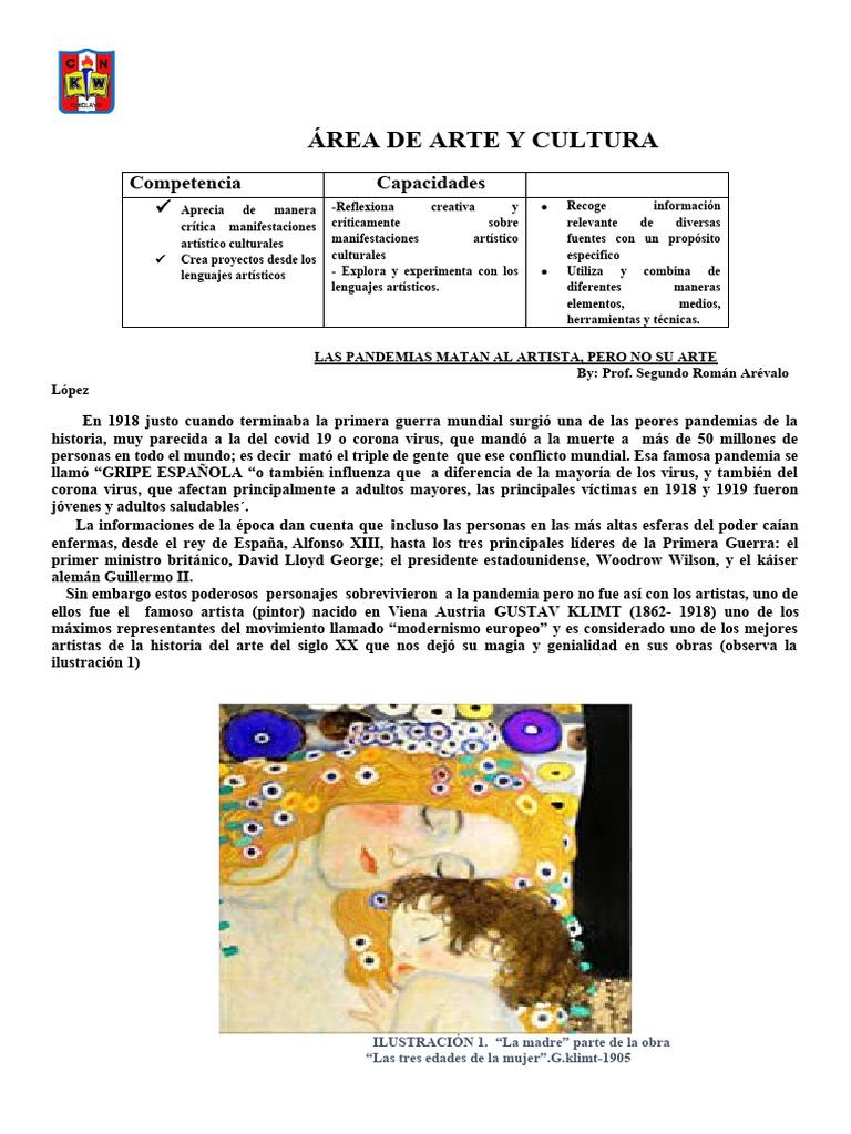 SESION 1 - PARA 5to Y 4to G.klimt | PDF | Gustav Klimt | Influenza