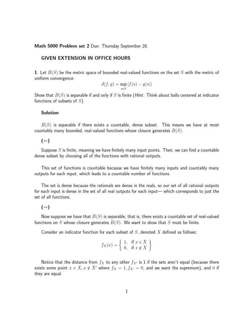 Topology Pset 2 | PDF | Compact Space | Limit (Mathematics)