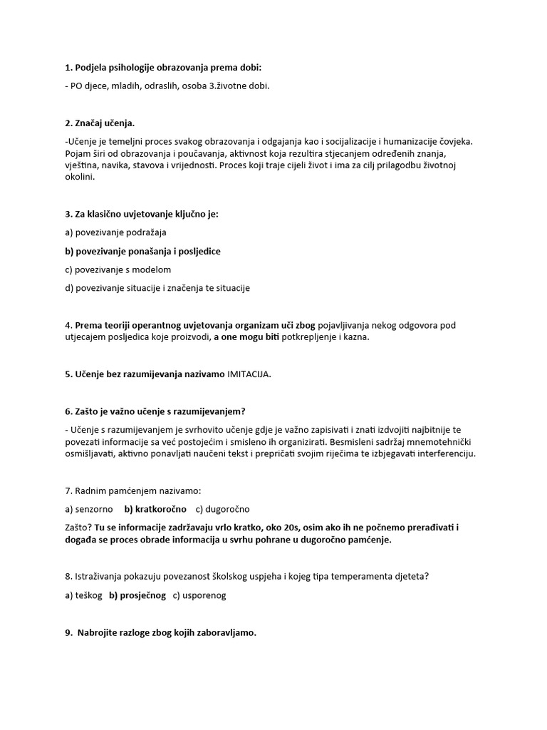 Pitanja Za Ispit | PDF