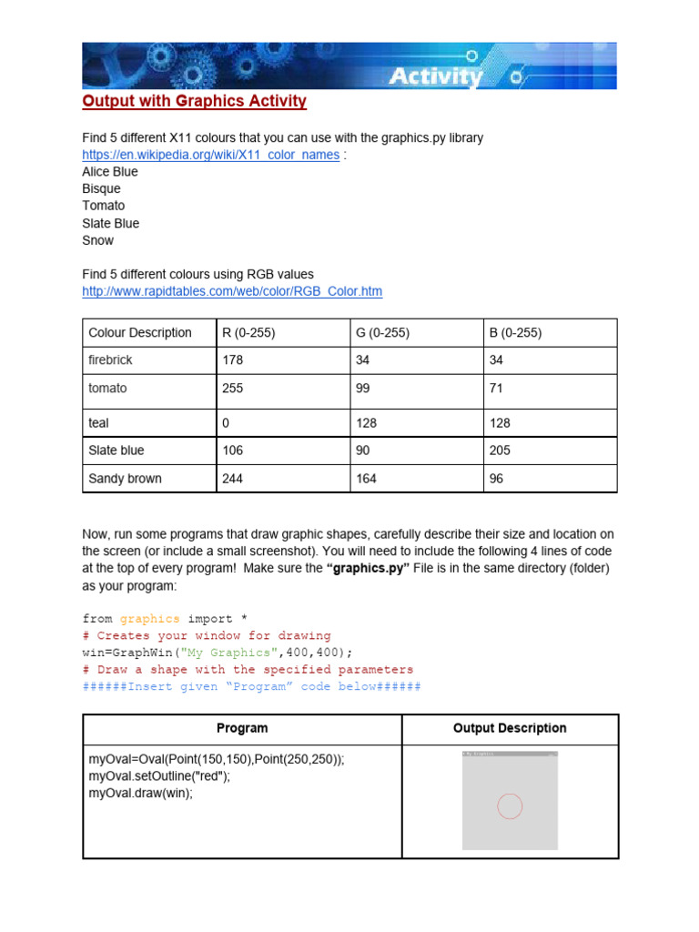 Output With Graphics Activity | PDF | Graphic Design | Color