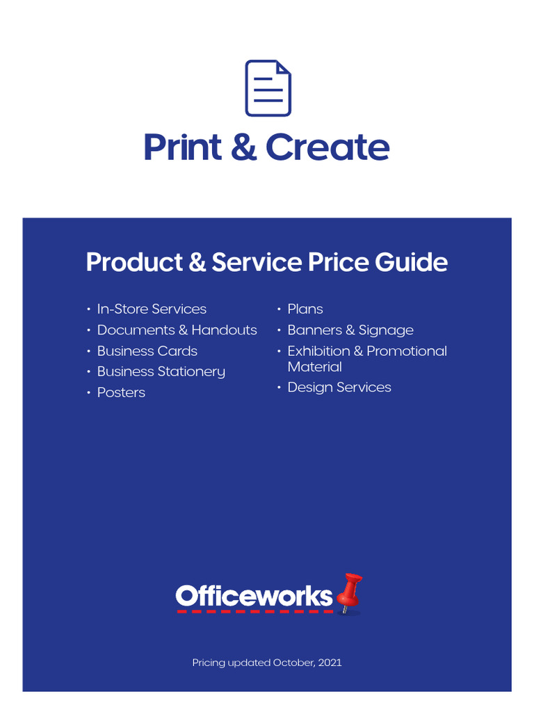 Print & Create Price Guide | PDF | Paper | Publishing