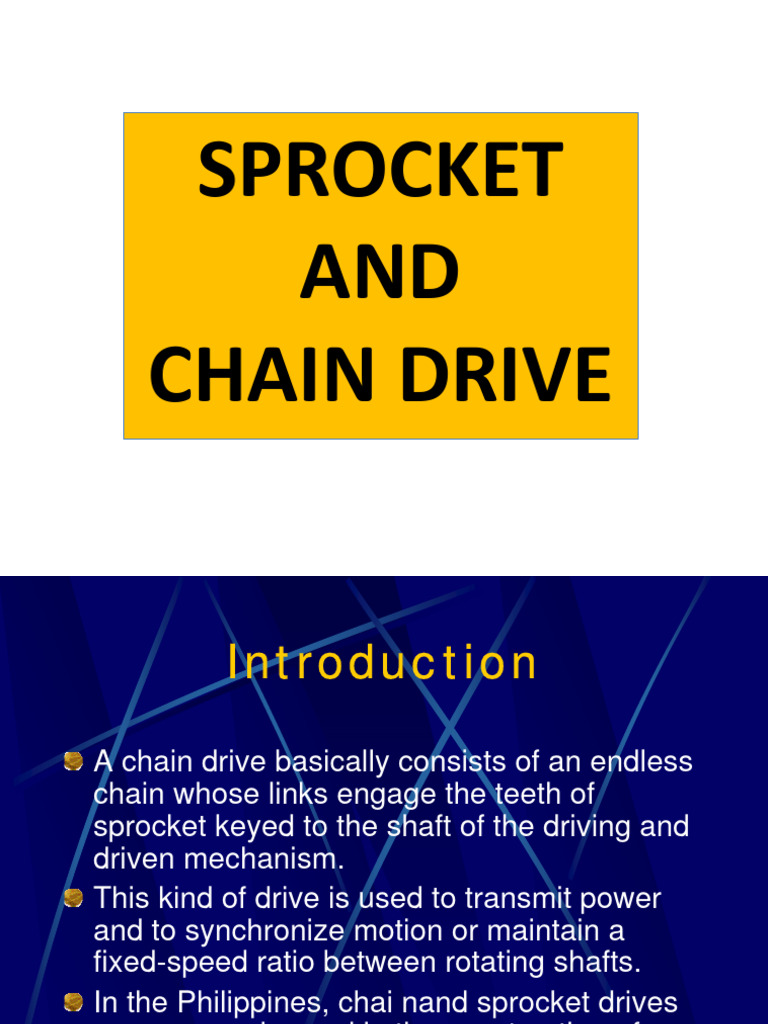 Chain and Sprocket Drive Overview | PDF | Mechanical Engineering ...