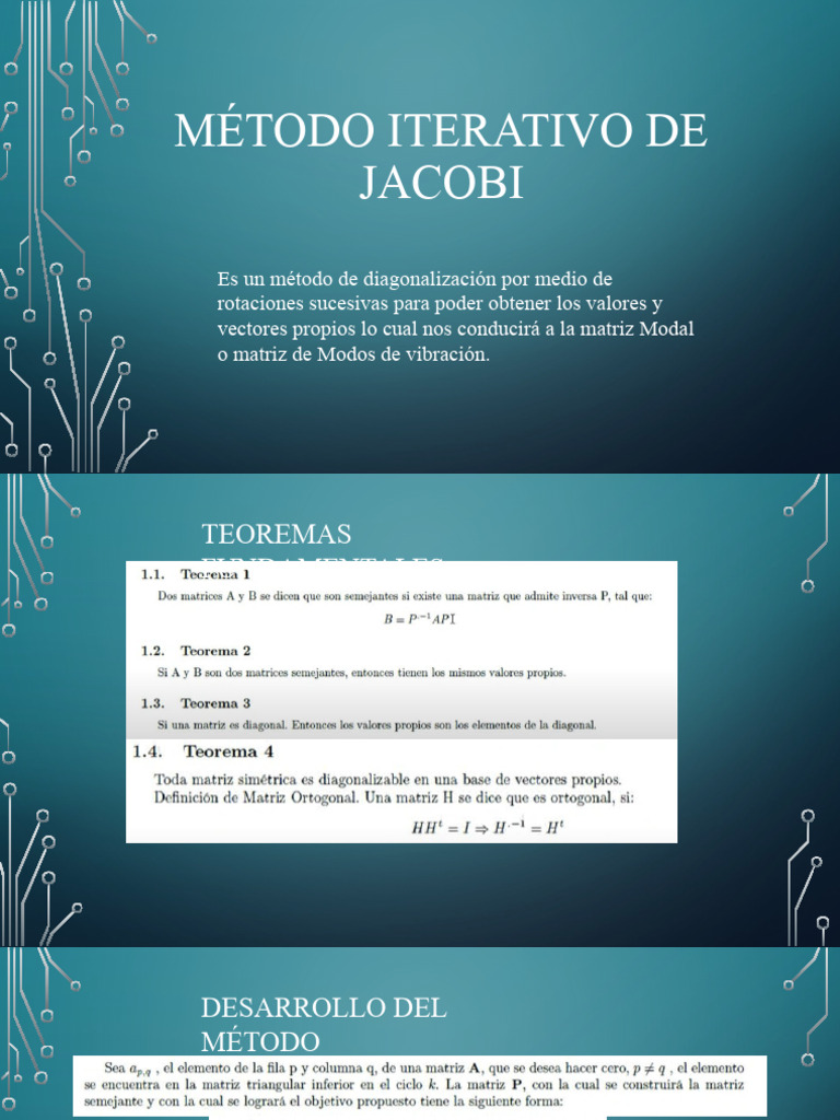 Método de Jacobi | PDF | Valores propios y vectores propios | Matriz ...