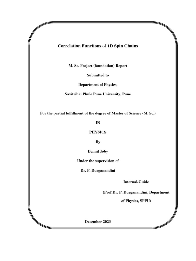 Correlation Functions of 1D Spin Chains | PDF | Eigenvalues And ...