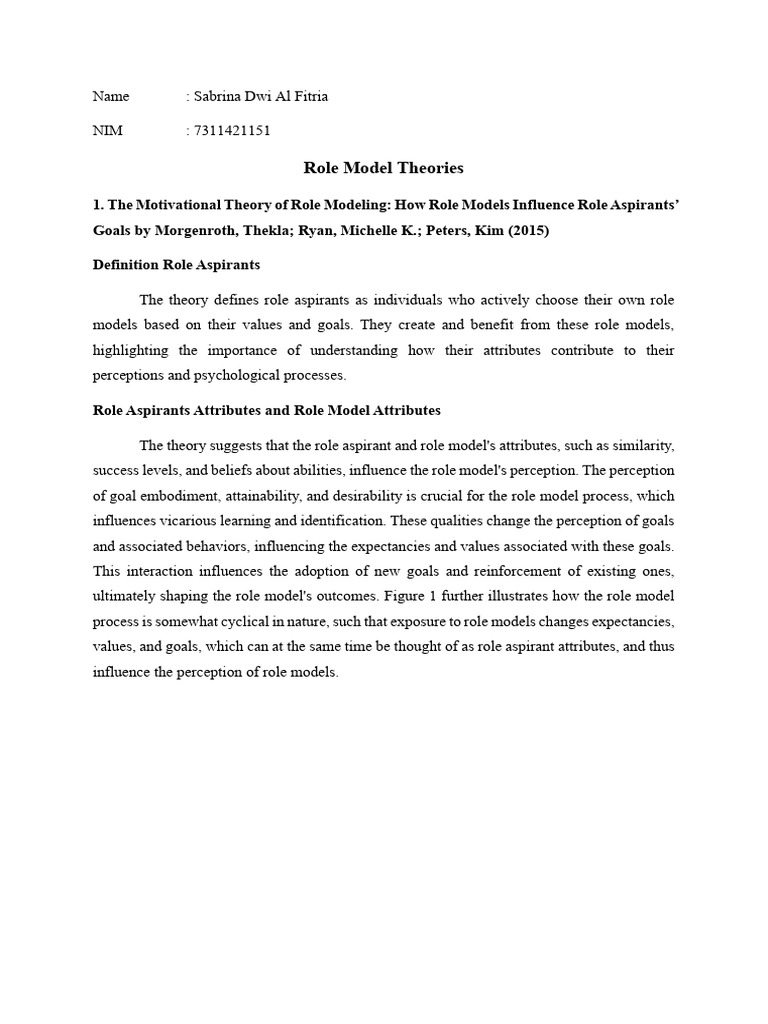 Sabrina Dwi Al Fitria - Role Models Theories | PDF | Goal | Motivational