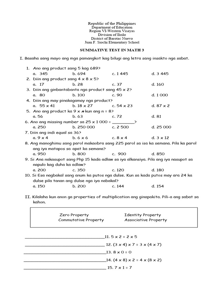 2ND Q Summative | PDF