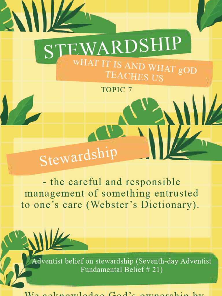 Understanding Stewardship Principles | PDF | Religious Belief And Doctrine | Theology