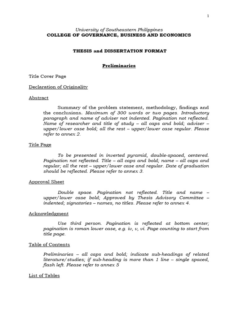 Usep Thesis and Dissertation Format | PDF | Statistics | Methodology