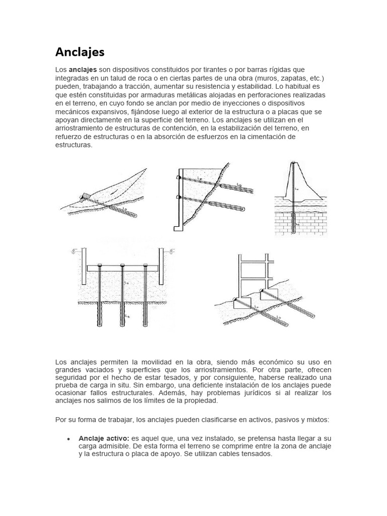 Tipos y Funciones de Anclajes en Construcción | PDF | Acero | Hormigón