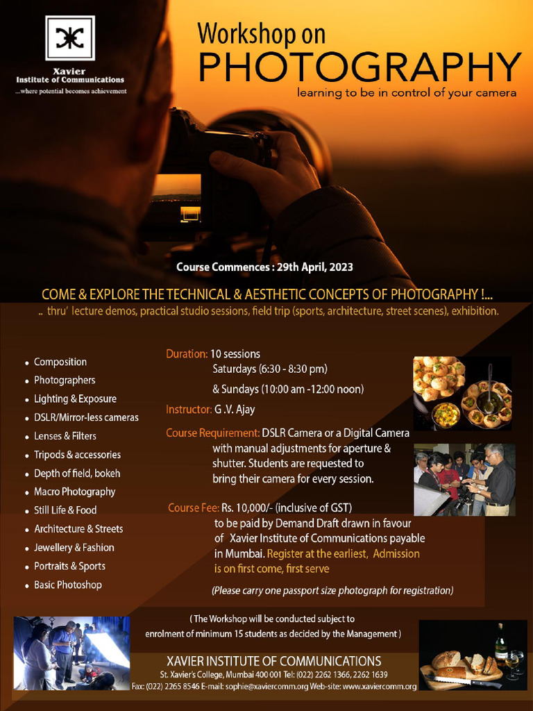 Photography Workshop Brochure (Example) | PDF
