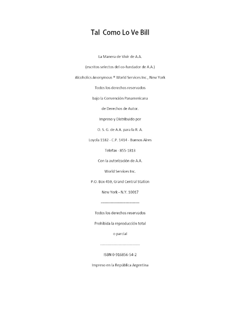 Tal Como Lo Ve Bill | PDF