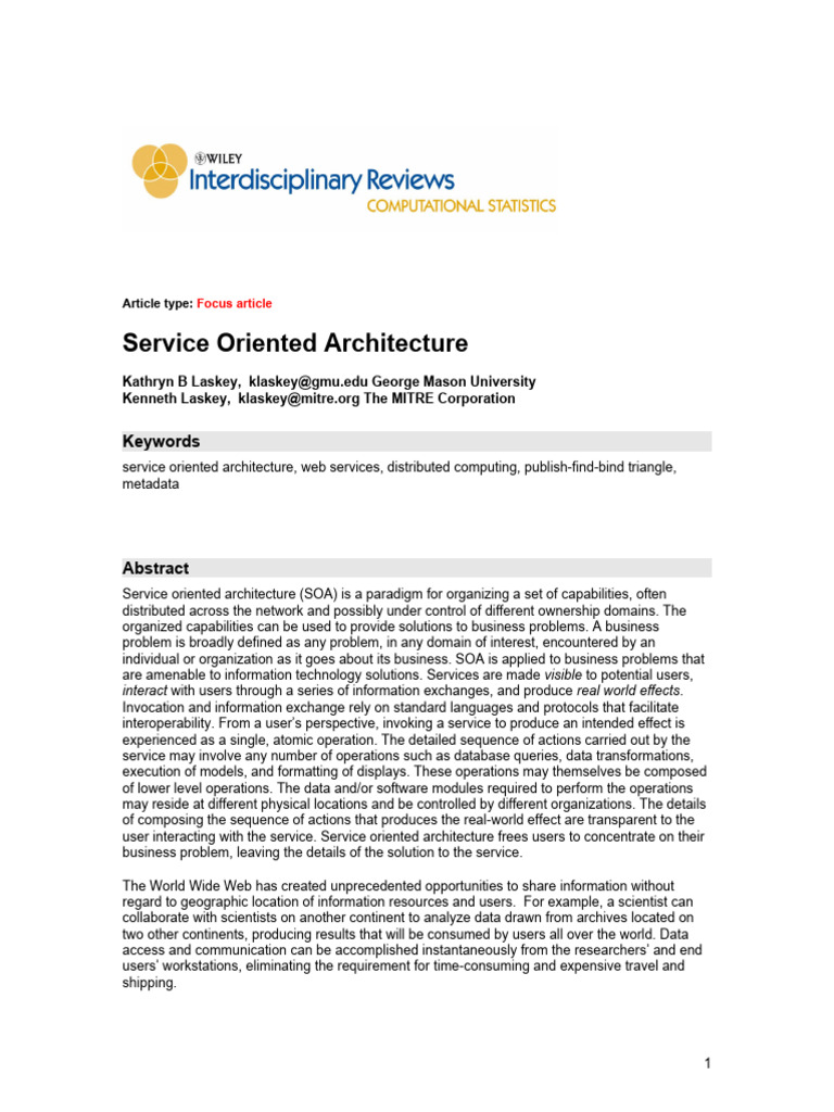 Wileyencyclopedia | PDF | Service Oriented Architecture | Soap