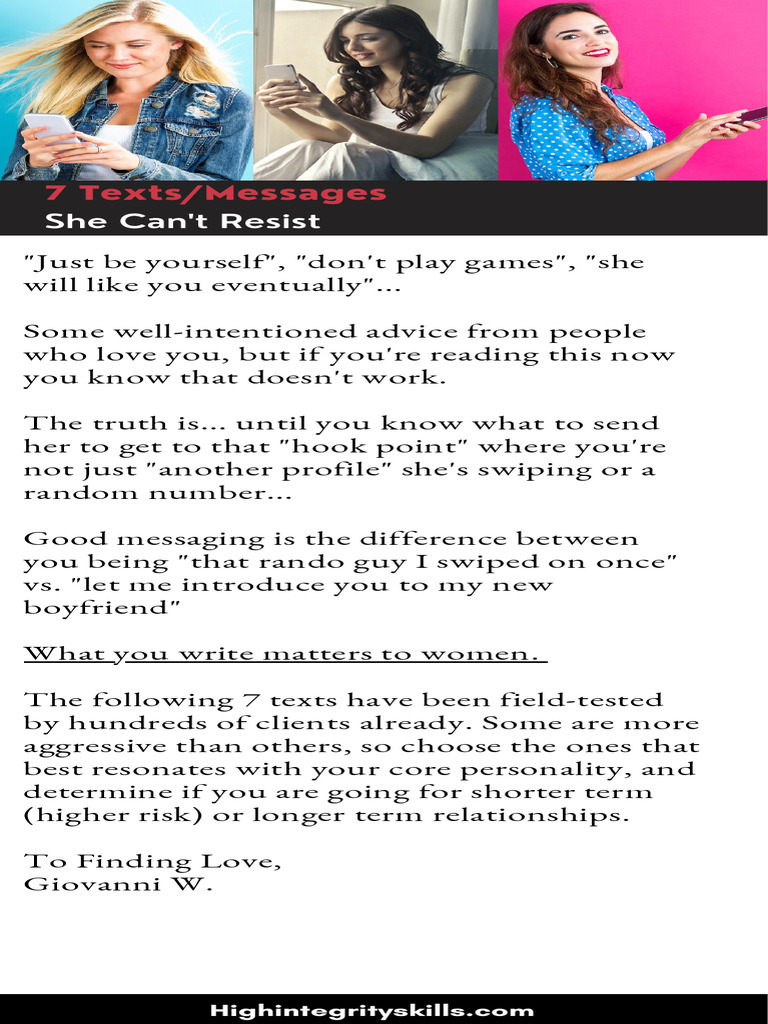 7 Texts She Cant Resist 1 | PDF | Self-Improvement | Wellness