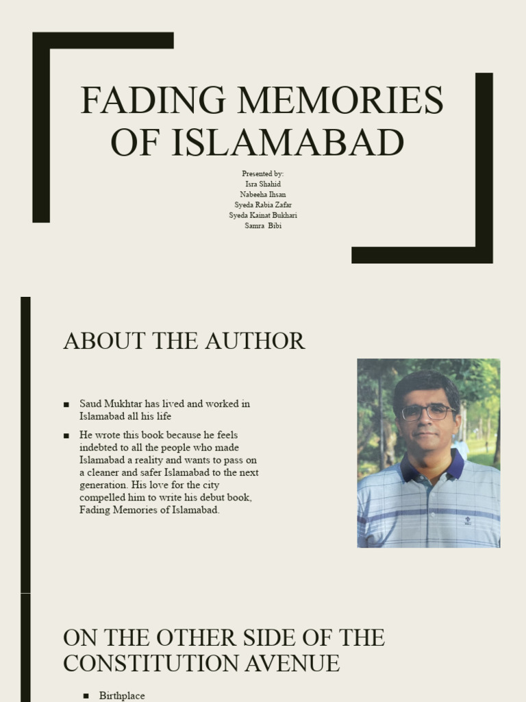Fading Memories of Pakistan (Presentation) | PDF | Islamabad | World Politics