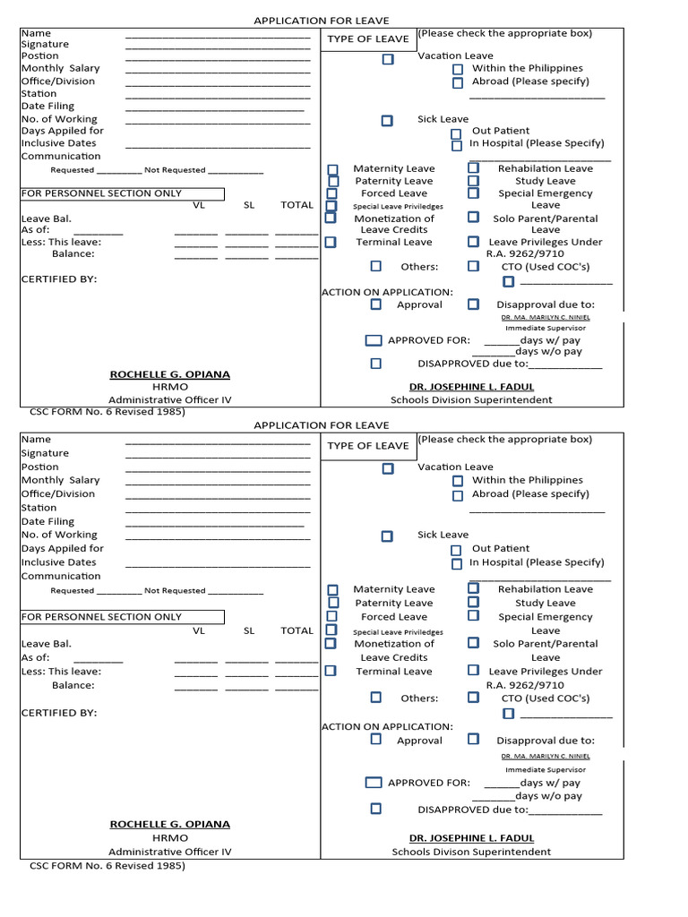 Leave-Form | PDF | Social Programs | Leave Of Absence