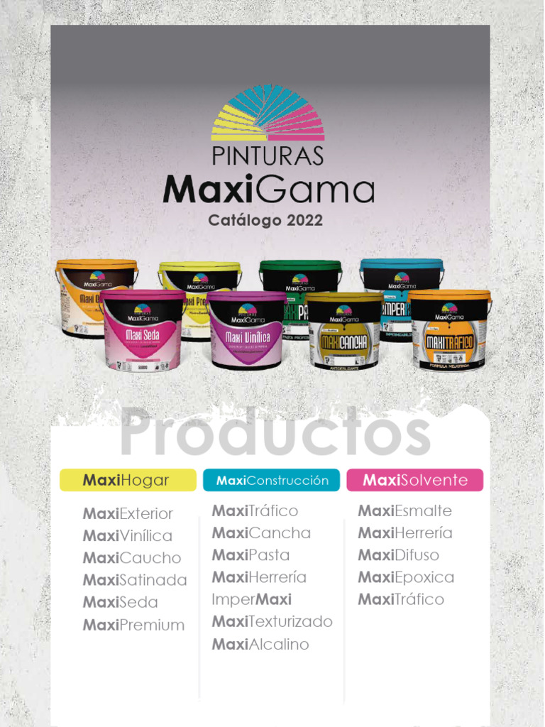 Catalogo Maxigama 2022 | PDF | Pintura acrilica | Pinturas