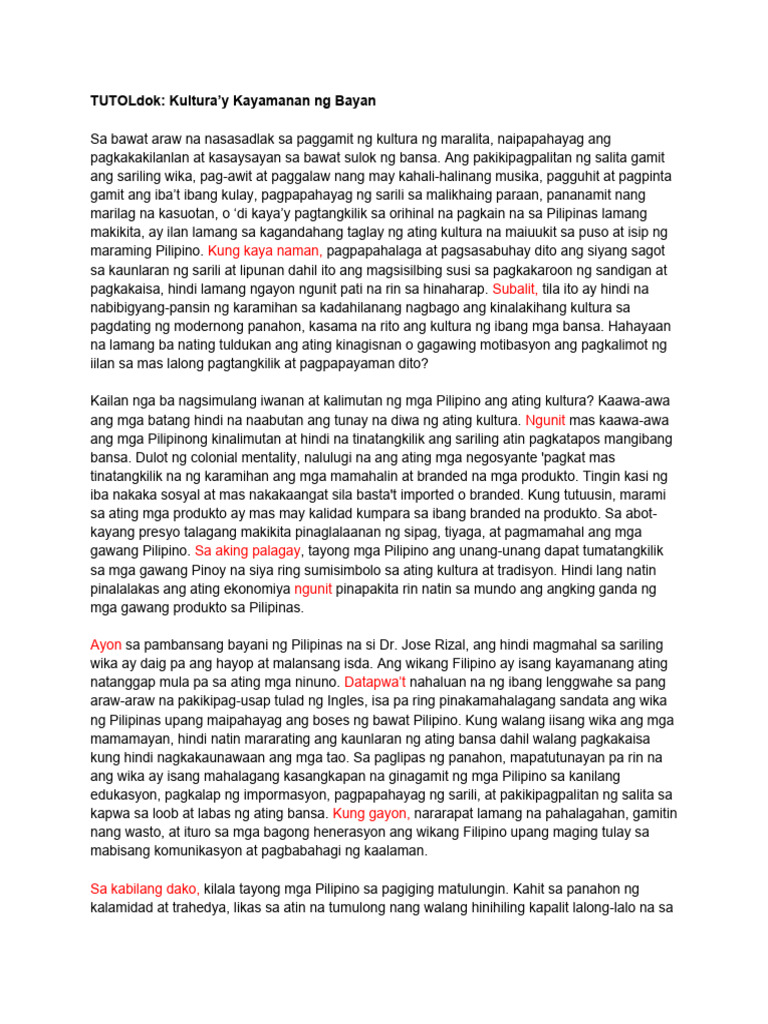 TUTOLdok-Kulturay-Kayamanan-ng-Bayan (1) | PDF