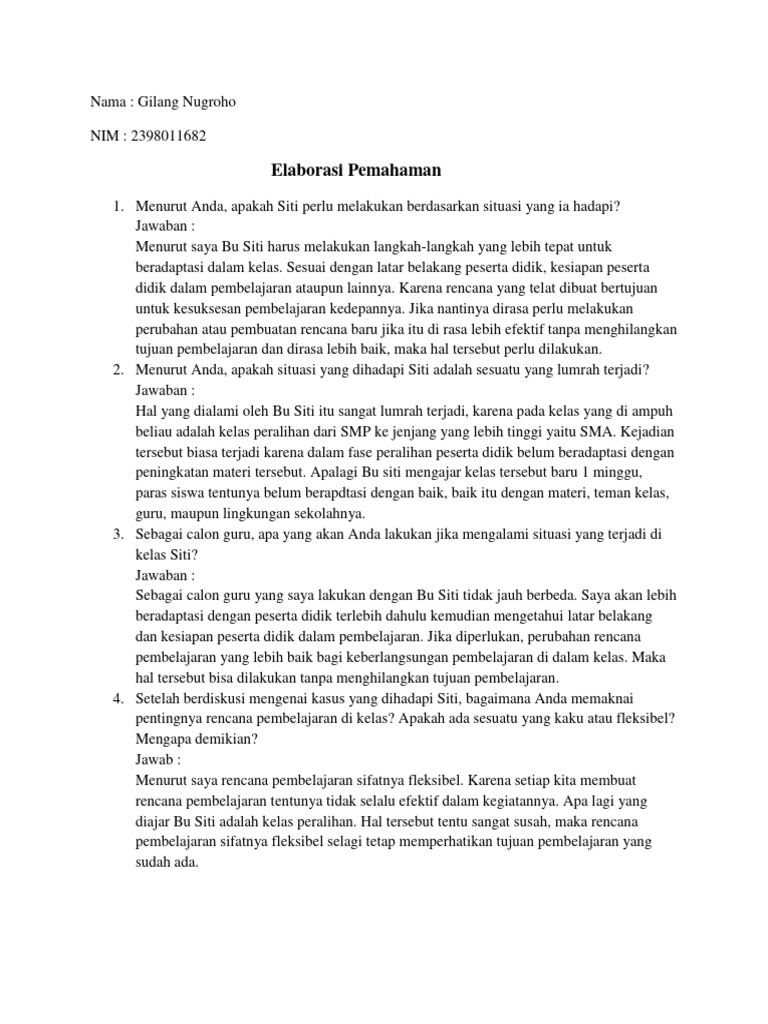 Elaborasi Pemahaman T2 | PDF