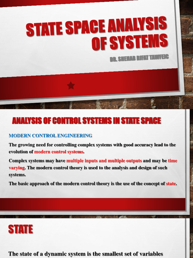 1-State Space Analysis of Systems - No - Sound | PDF | Control Theory ...