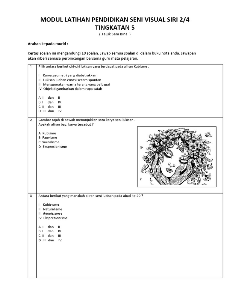 Modul Latihan Pendidikan Seni Visual Siri 2 | PDF | Seni