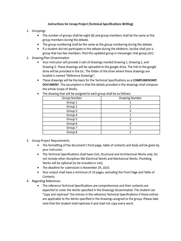Instructions For Group Project | Download Free PDF | Specification (Technical Standard) | Computing
