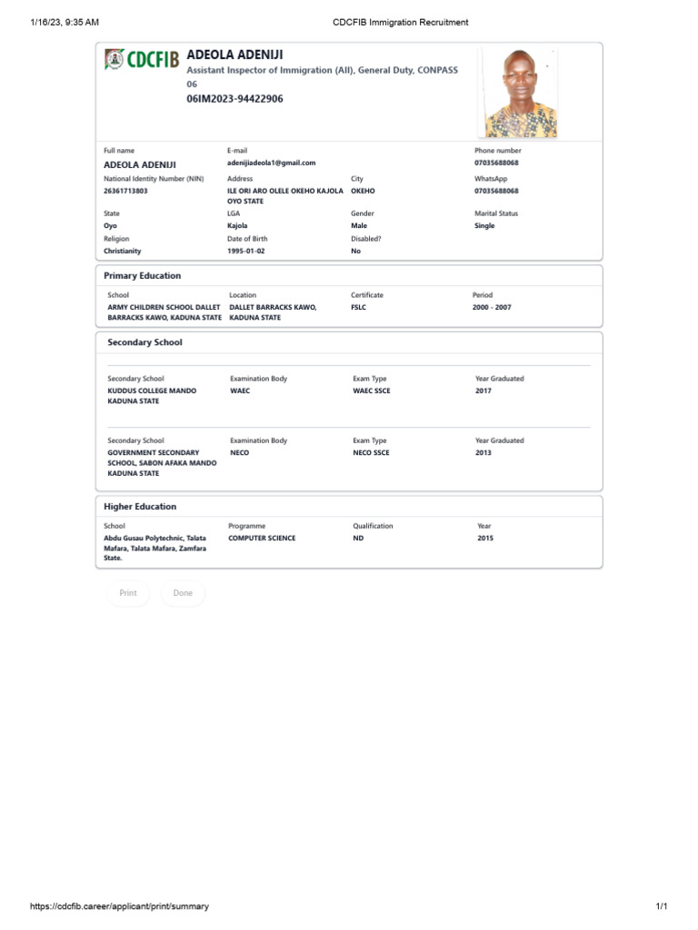 CDCFIB Immigration Recruitment | PDF | Vocational Education | Qualifications