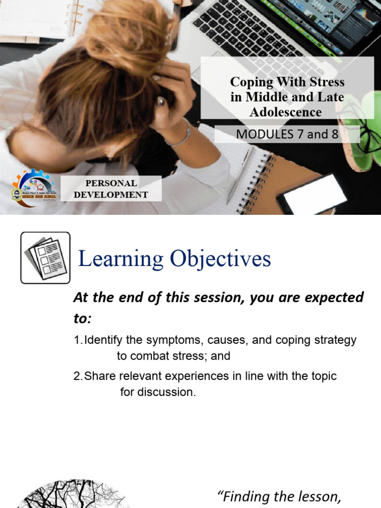 Q1 - Modules 7 and 8 Coping Mechanism in Middle and Late Adolescence ...