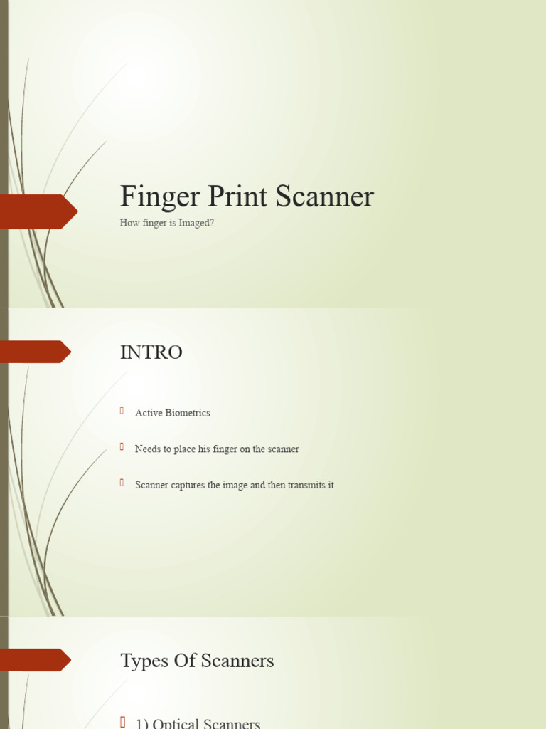 Finger Print Scanner | PDF | Charge Coupled Device | Image Scanner