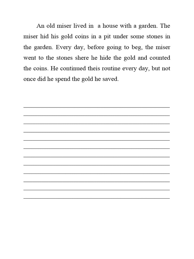 An Old Miser Lived in A House With A Garden | PDF | Home & Garden