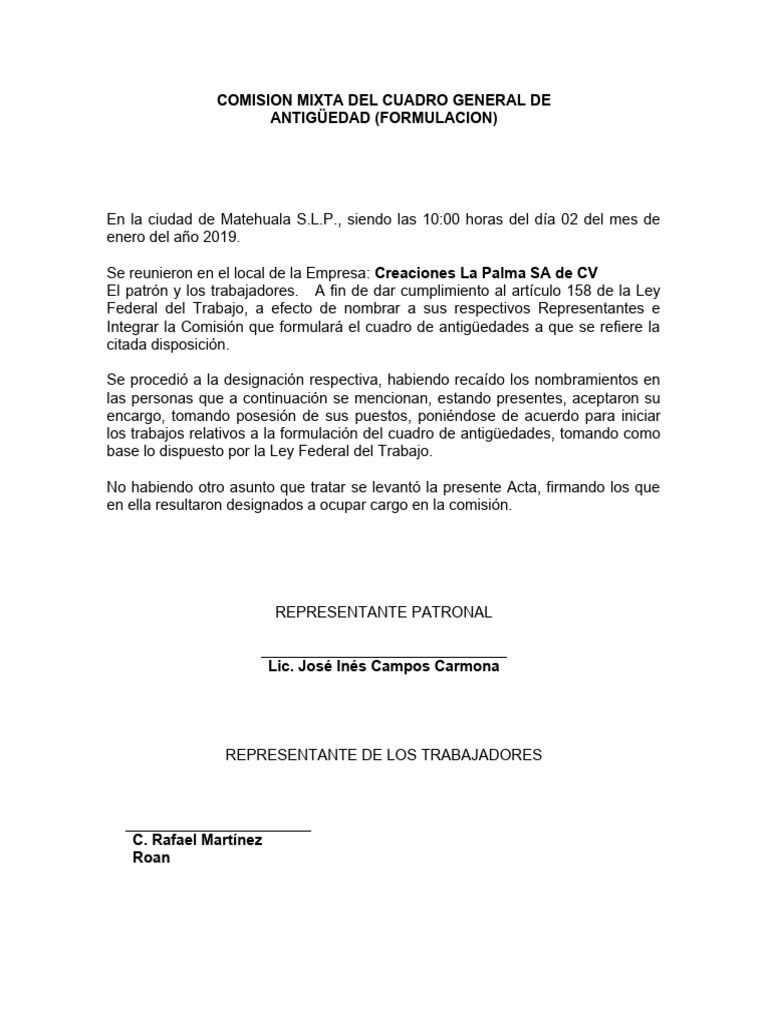 Formato Comision Mixta Del Cuadro General de Ant. (Formulacion) | PDF Formato Comision Mixta Del Cuadro General de Ant. (Formulacion) | PDF