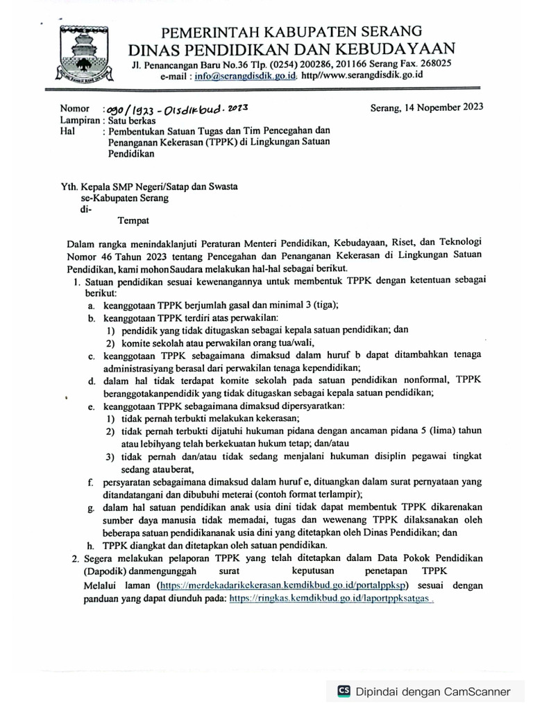 Surat TPPK 2023 | PDF