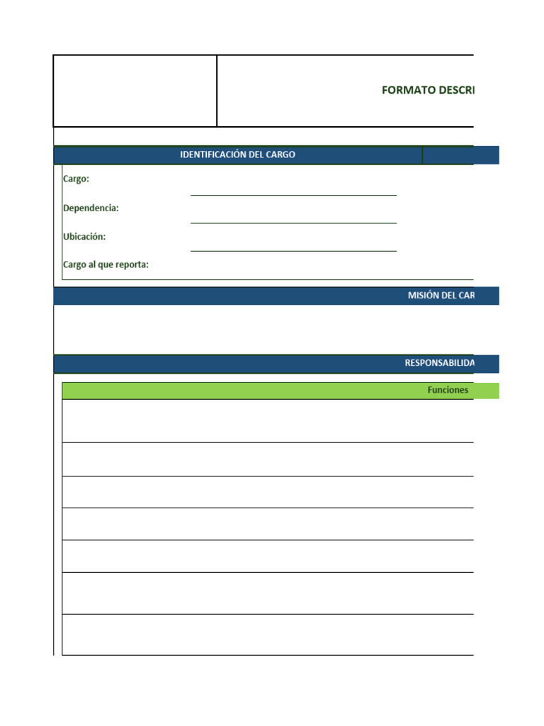 Descripción de Cargo Formato | PDF | Sustentabilidad | Planificación