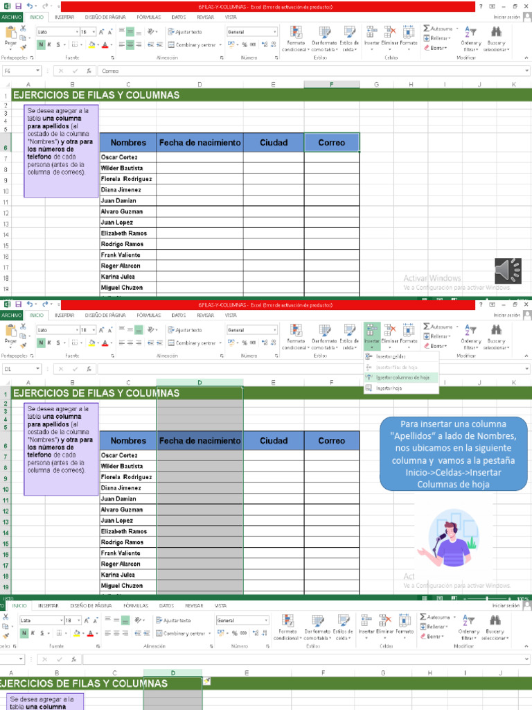 Cómo insertar columnas en Excel | PDF