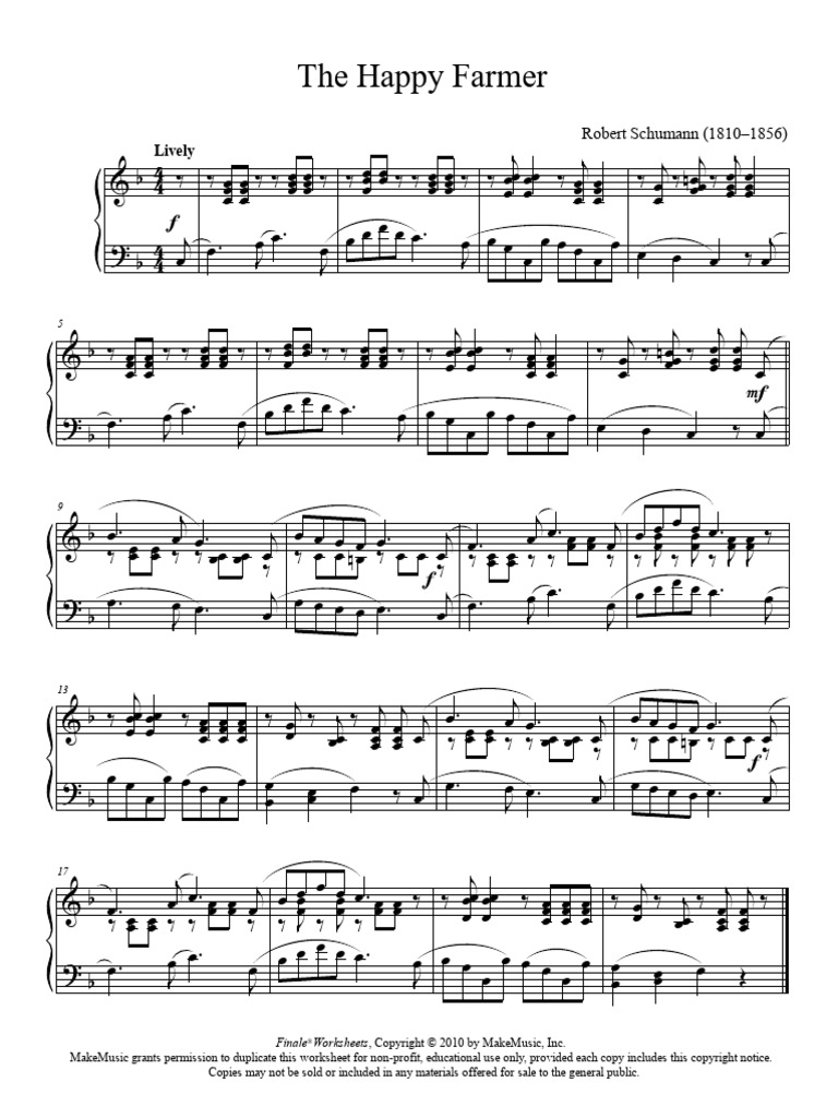 Schumann The Happy Farmer | PDF