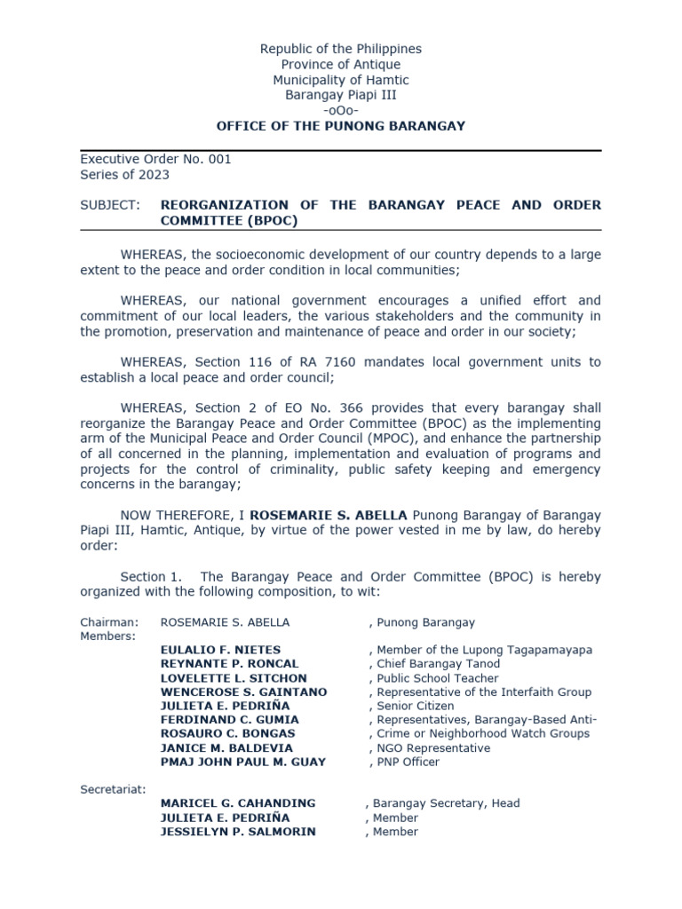 Appointment-Barangay Tanod | Download Free PDF | Philippines