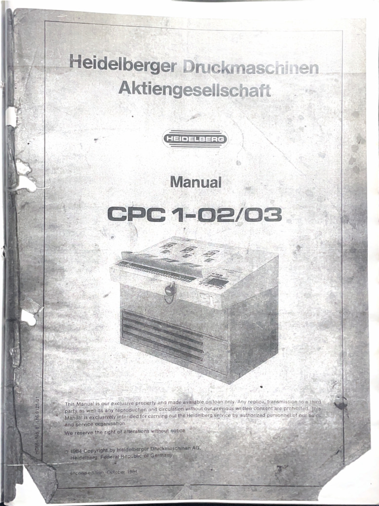 Heidelberg CPC Book | PDF