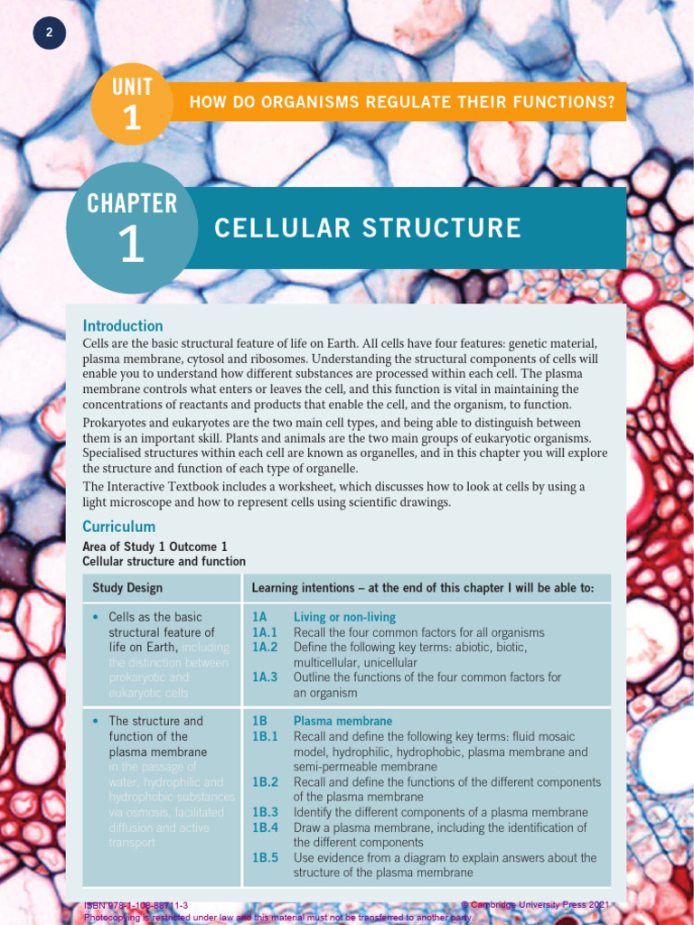 vcebiology12_ch01 (1) | PDF | Cell (Biology) | Cell Membrane