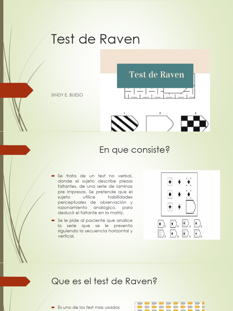Test de Raven Presentacion | PDF | Inteligencia | Matriz (Matemáticas)