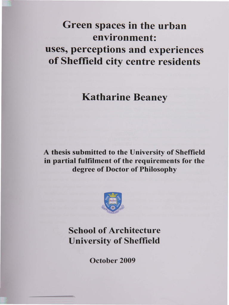 Green Spaces in The Urban Environment | PDF | Qualitative Research ...