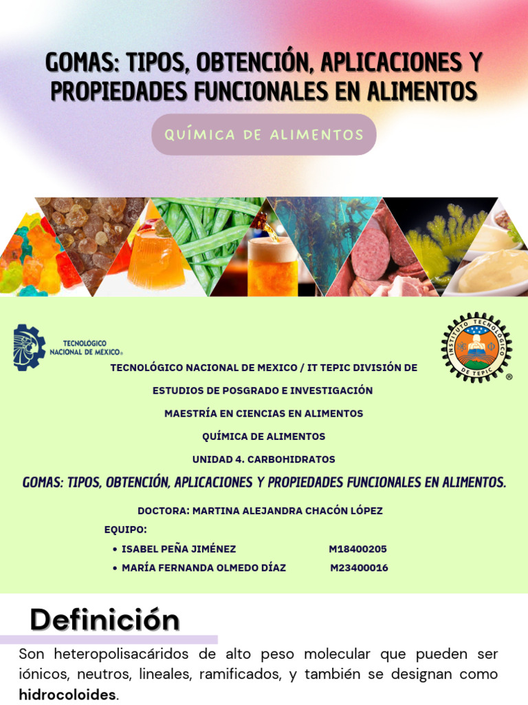 Gomas en Alimentos | PDF | Fase (materia) | Gel