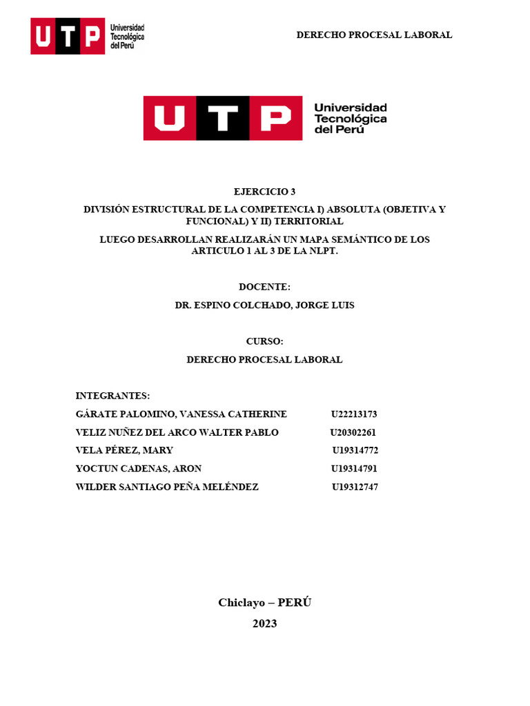 EJERCICIO 3 | PDF | Ley procesal | Separación de poderes