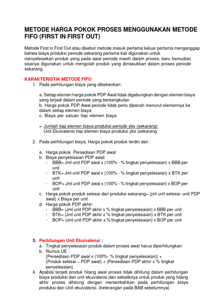 Minggu Ke 9 - METODE HP. PROSES (FIFO) | PDF