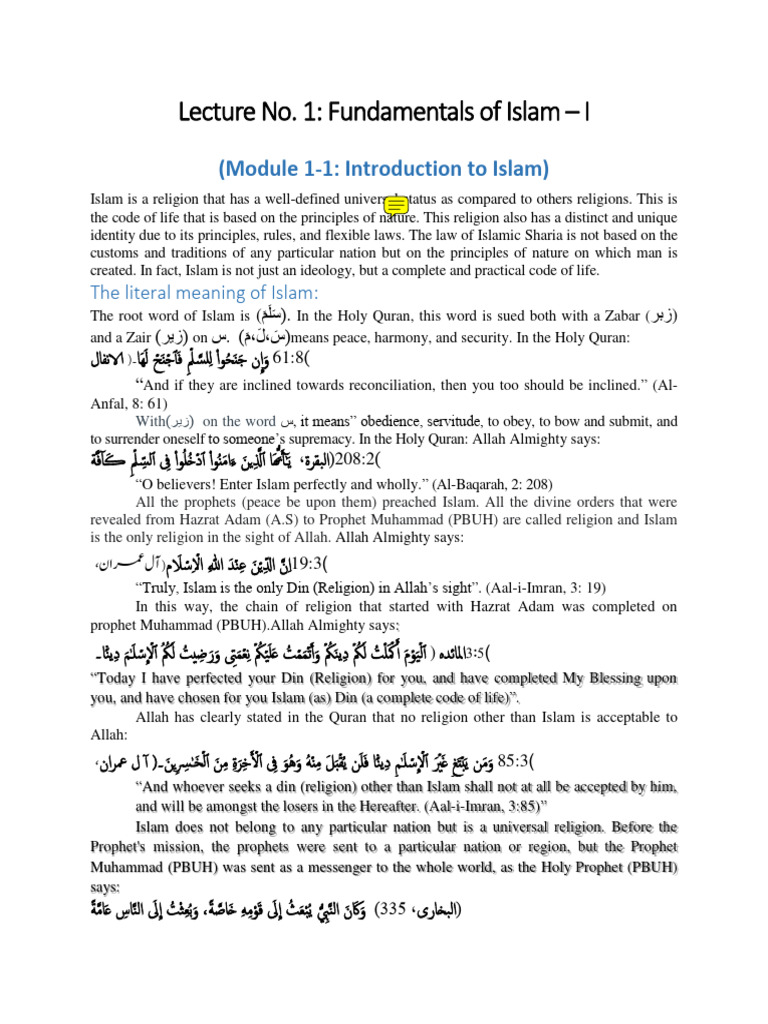 Fundamentals of Islam: Key Concepts | PDF | Prophets And Messengers In ...