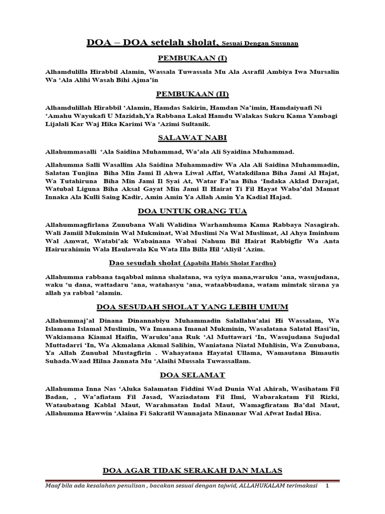Doa Doa Yang Sering Digunakan | PDF | Agama & Spiritualitas