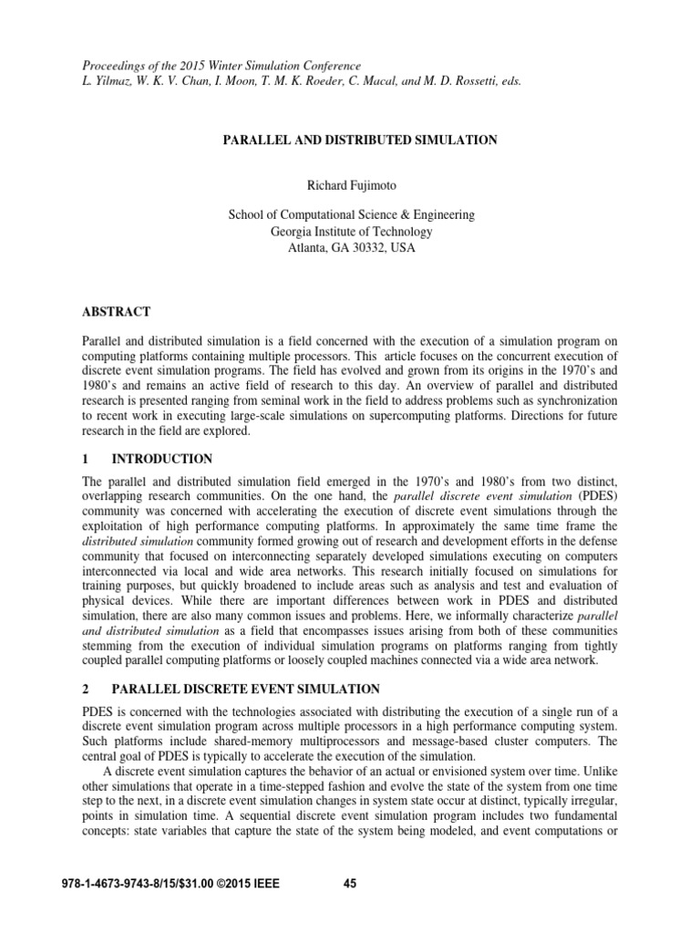 PARALLEL AND DISTRIBUTED-Laura-sim | PDF | Simulation | Parallel Computing