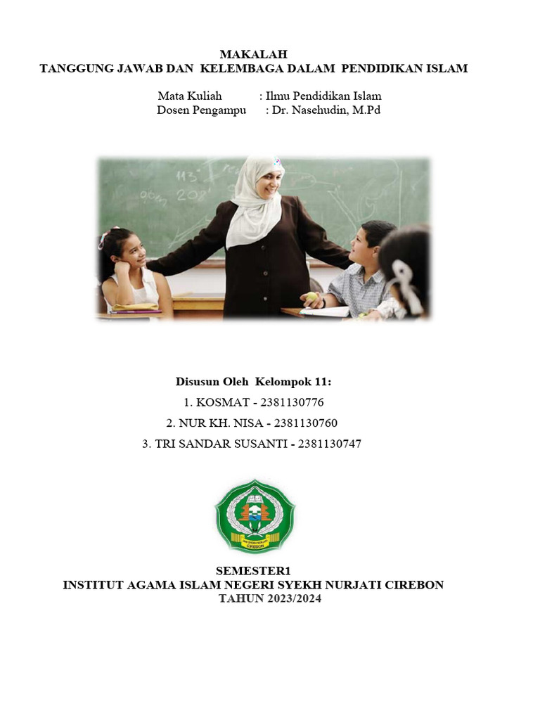 Tanggung Jawab Dan Kelembagaan Dalam Pendidikan Islam | PDF