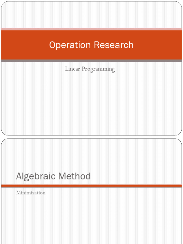 Notes 2 - 4 - Algebraic Method Minimization | PDF | Inequality ...